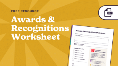 Awards and Recognition Worksheet | Activated Insights