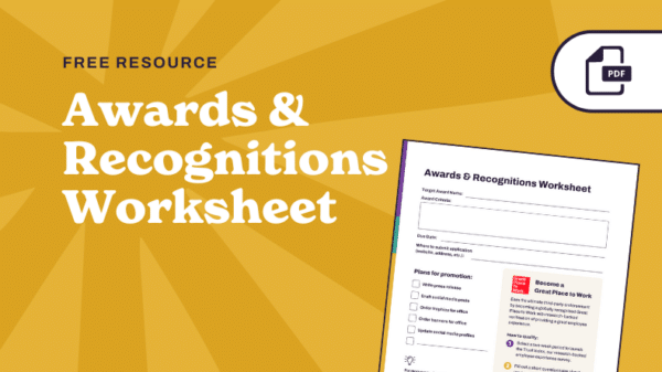 Awards and Recognition Worksheet | Activated Insights